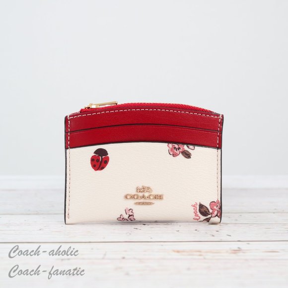 Coach | Bags | Nwt Coach Shaped Card Case With Ladybug Floral Print In ...